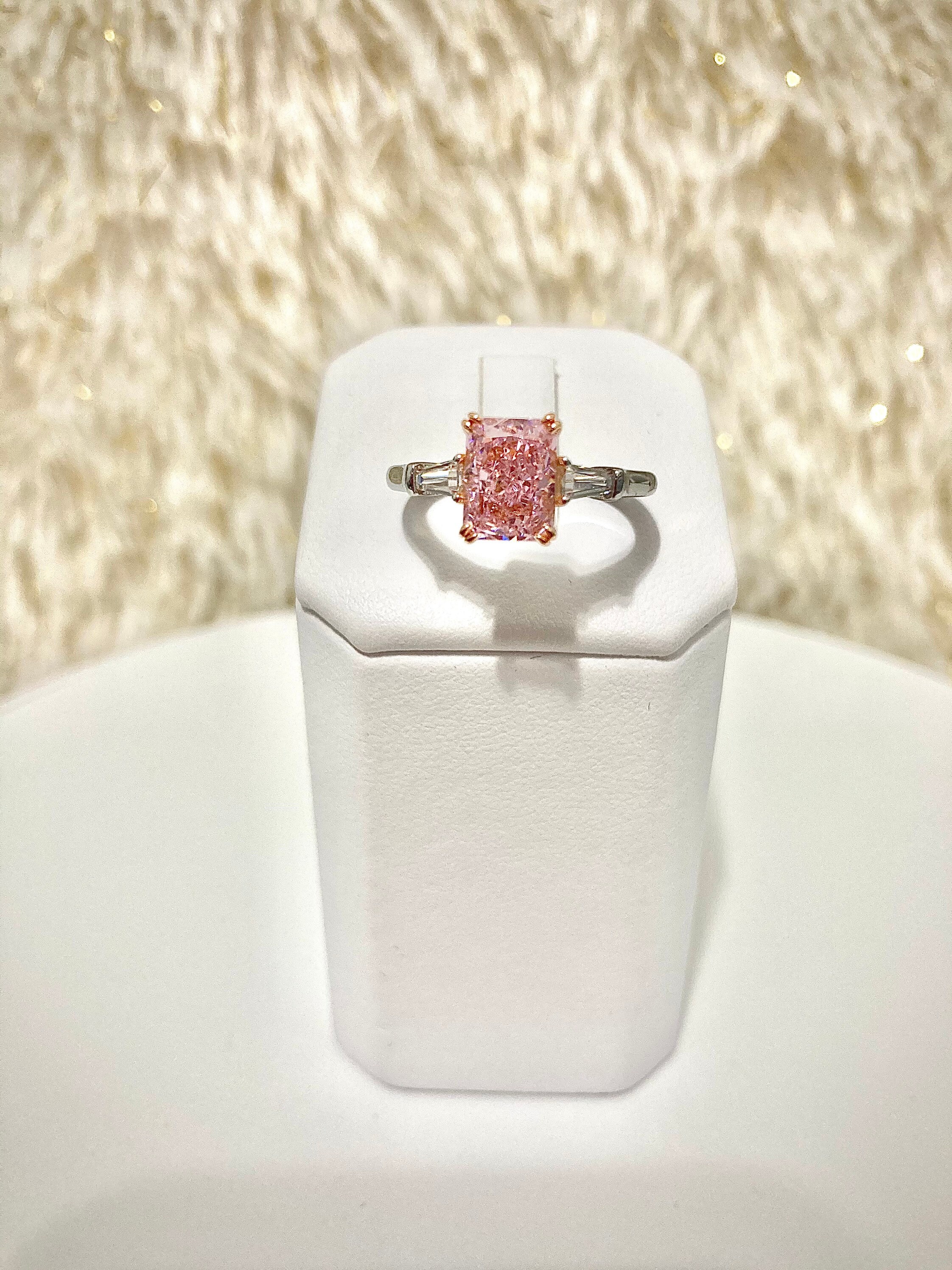 Pink Diamond Ring Pink Lab Grown Diamond Ring Pink Diamond - Etsy