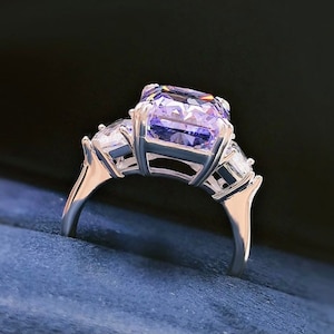 Purple Diamond Ring, Purple Lab Grown Diamond Ring, Purple Diamond ...
