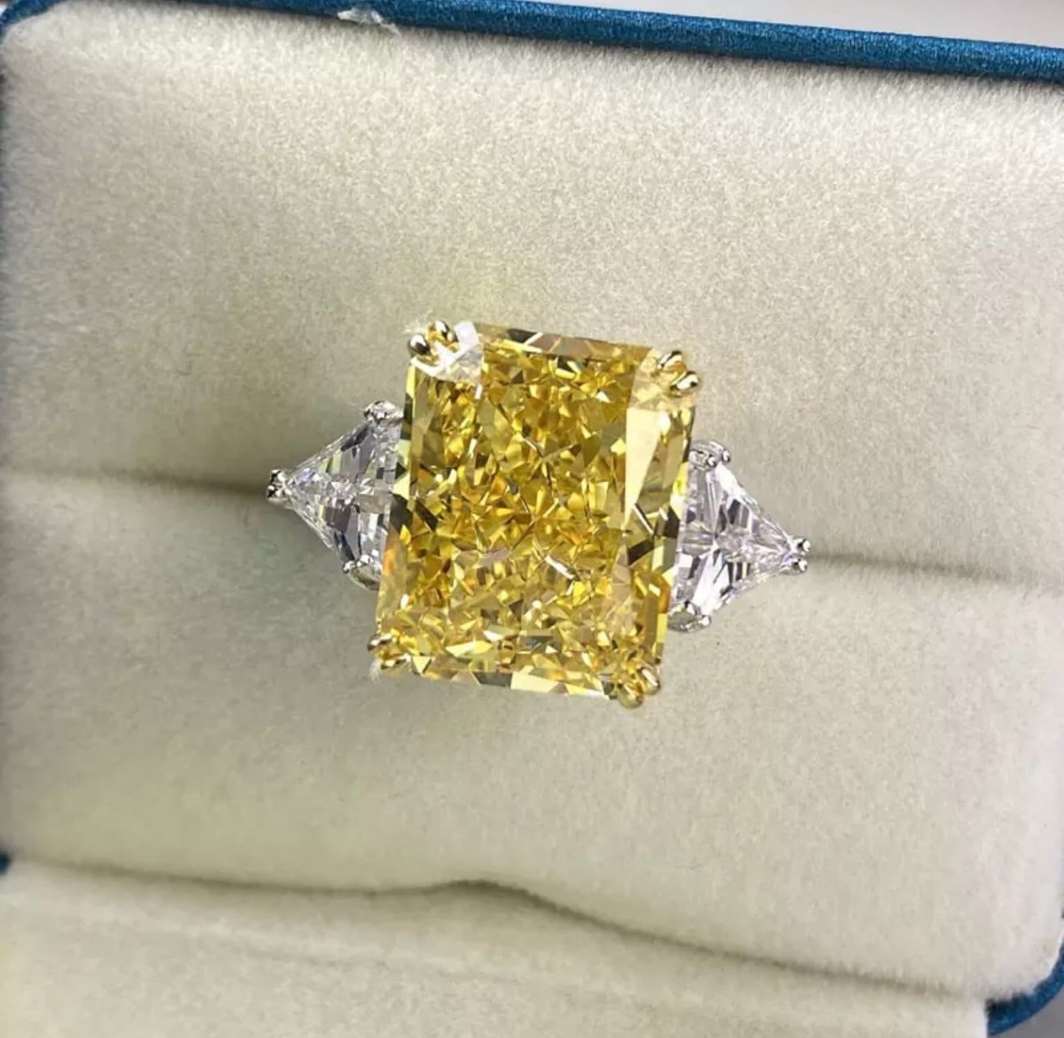 Yellow Diamond 925 Silver Ring Yellow Diamond Ring Statement | Etsy