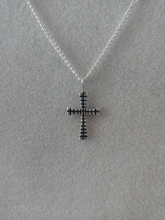 Vintage sterling silver cross - Gem