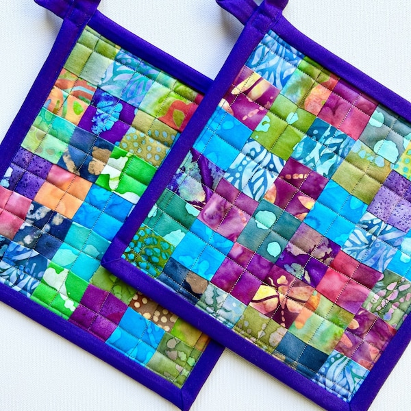 Patchwork Potholders - Etsy