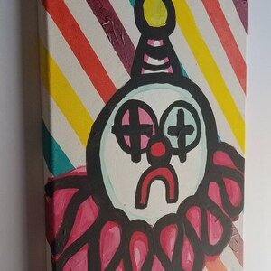 Sad Clown Painting Weird Wall Art Clown Decor Funny Canvas - Etsy