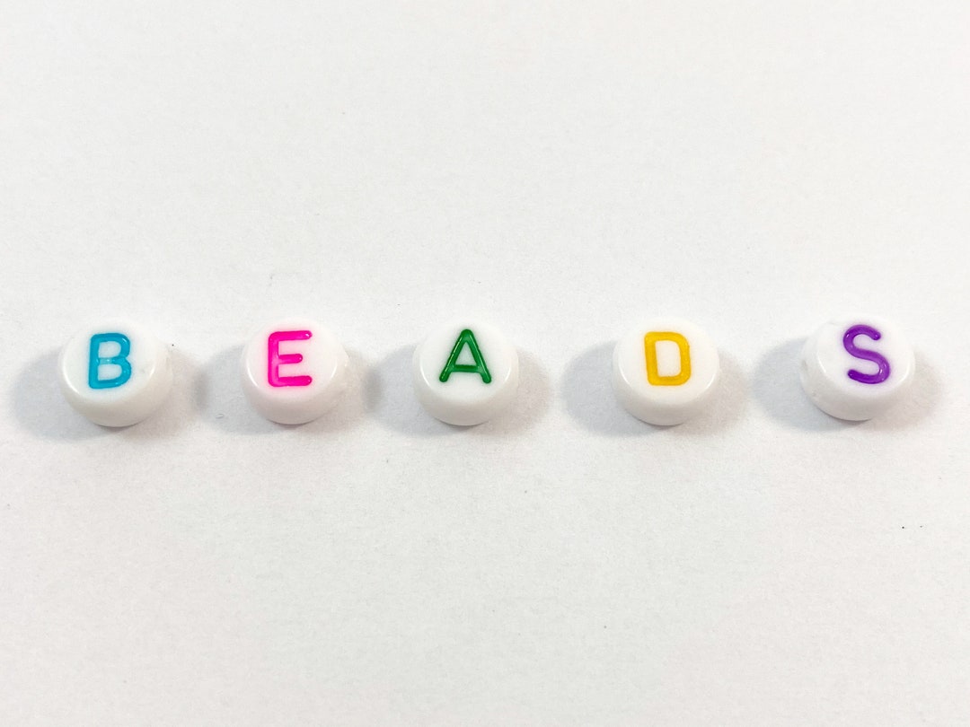 Acrylic Alphabet Beads: Multicolor Letter Beads (6x4mm) - Etsy