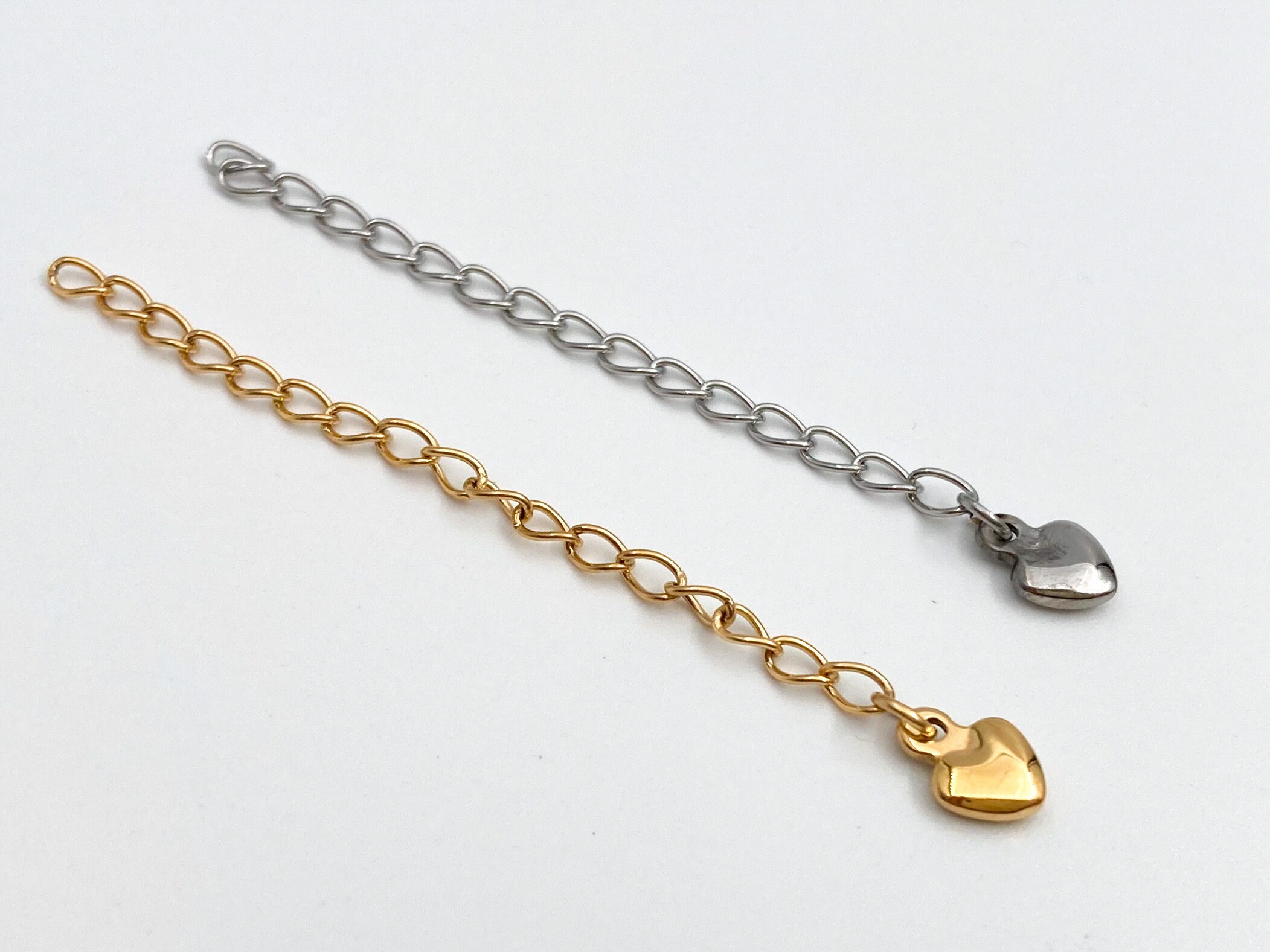 Stainless Steel Extension Chain, 18k Gold Plated Extender: Necklace ...