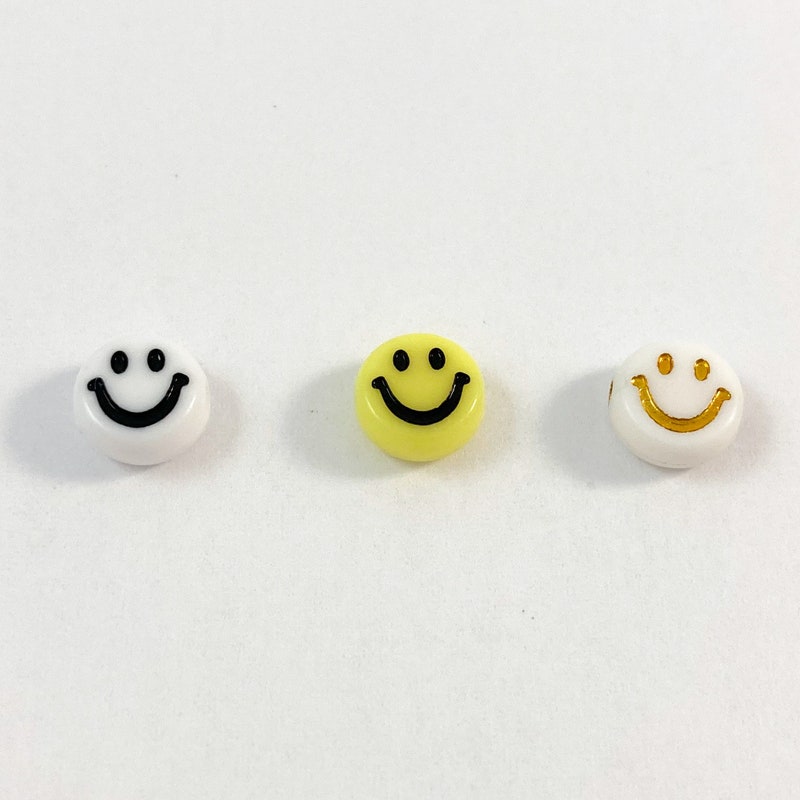 Acrylic Smiley Face Round Beads - Etsy