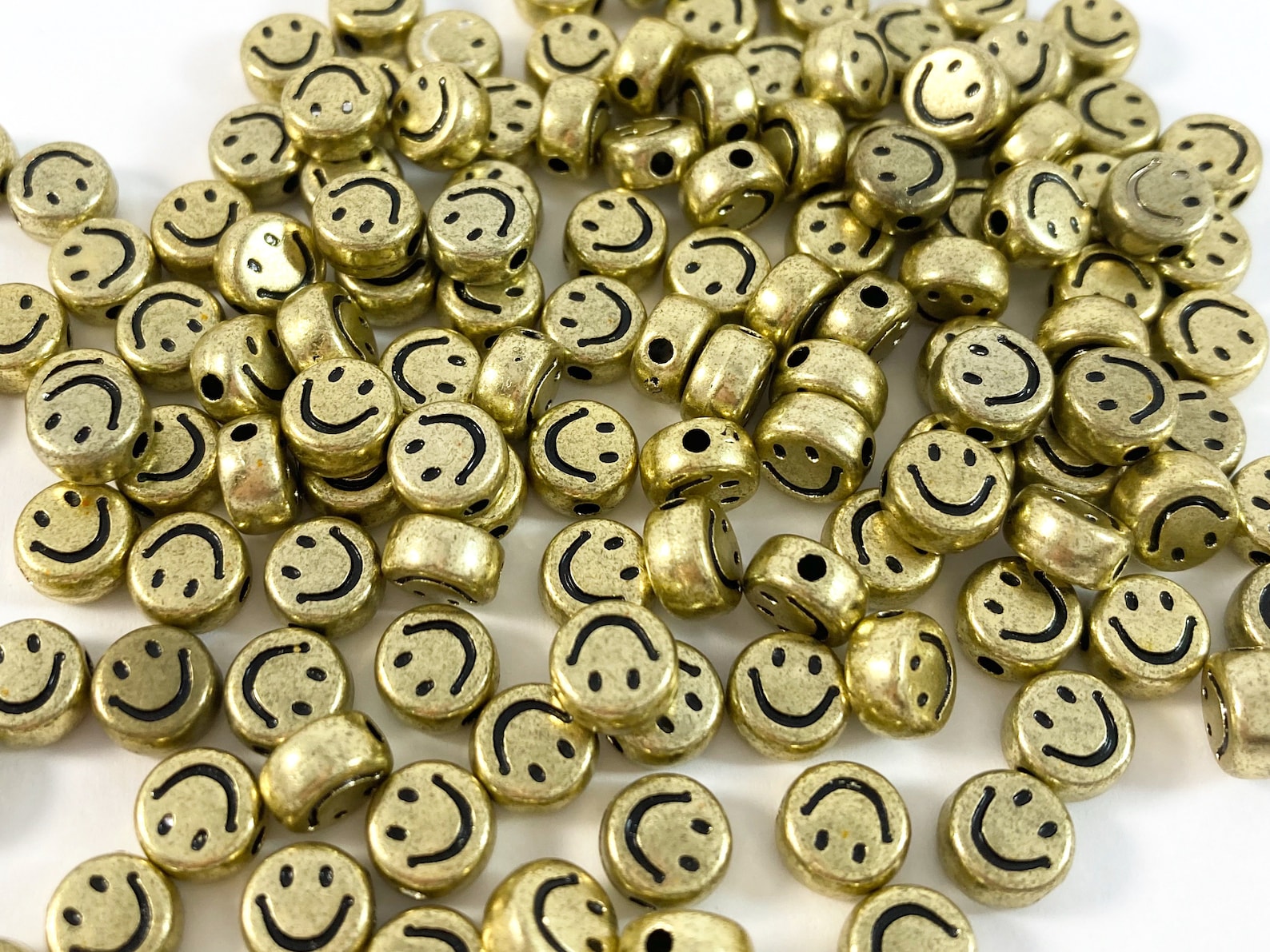 Smiley Face Beads 6-7mm Emoji Beads Happy Face Acrylic | Etsy