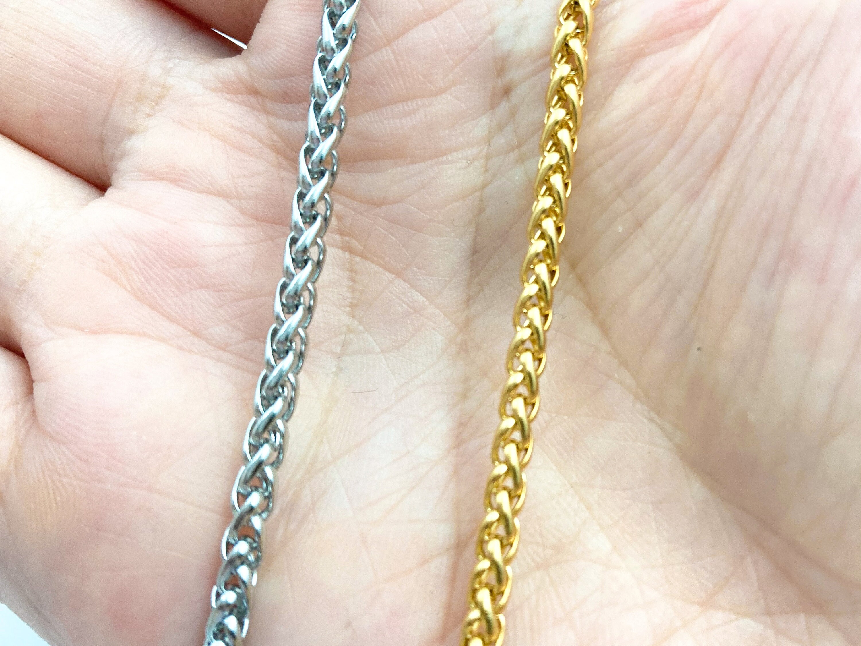 Stainless Steel Wheat Chain: 2.5mm 3mm Braided Foxtail Chain - Etsy
