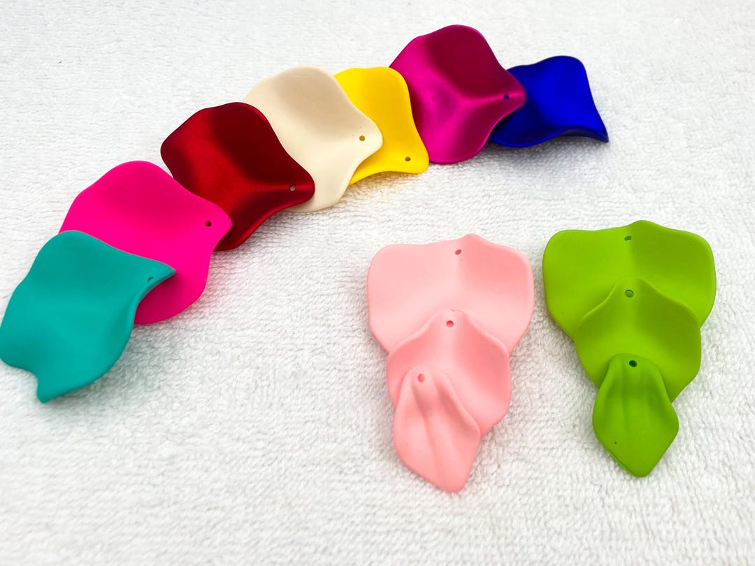 Acrylic Rose Petal Charms: Flower Pendants, Earring/necklace Findings ...