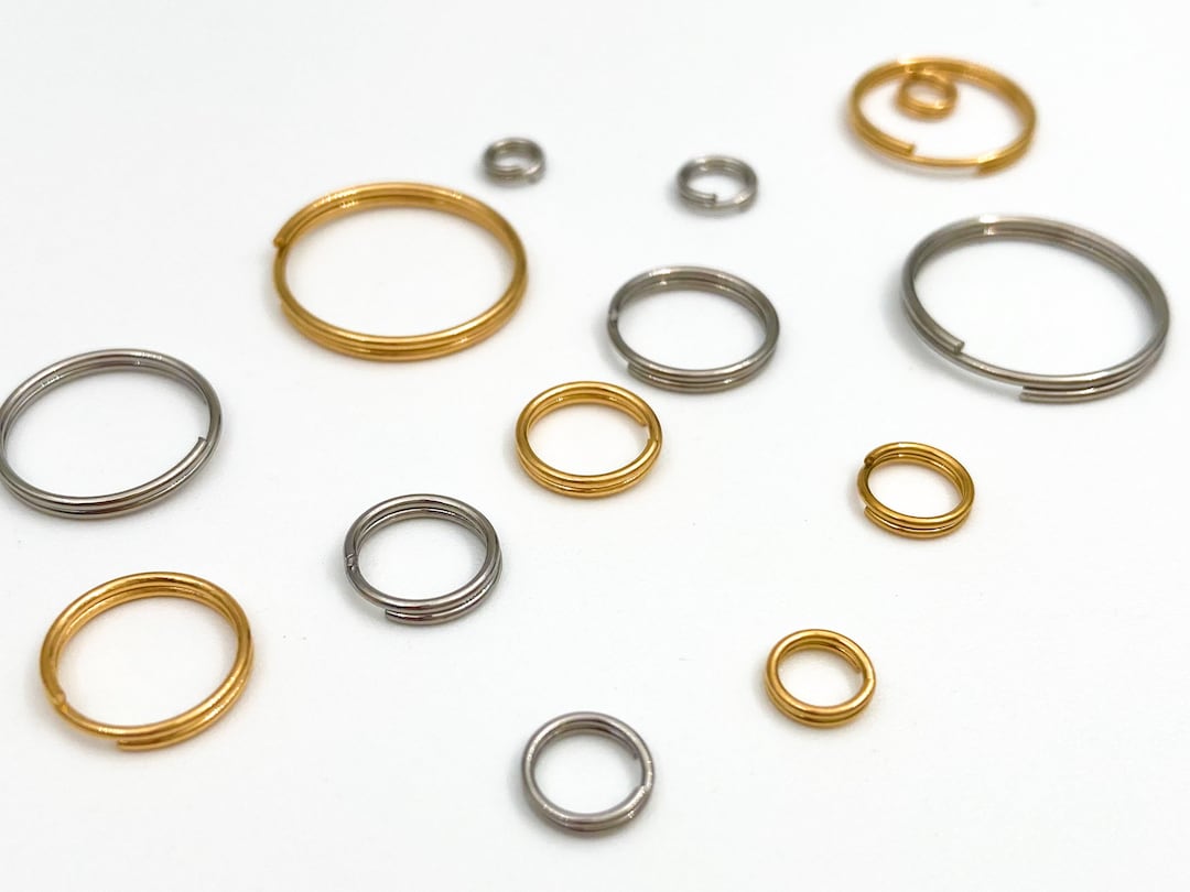 Stainless Steel Split Rings in 4mm-15mm, 18K PVD Plated Stainless Steel ...