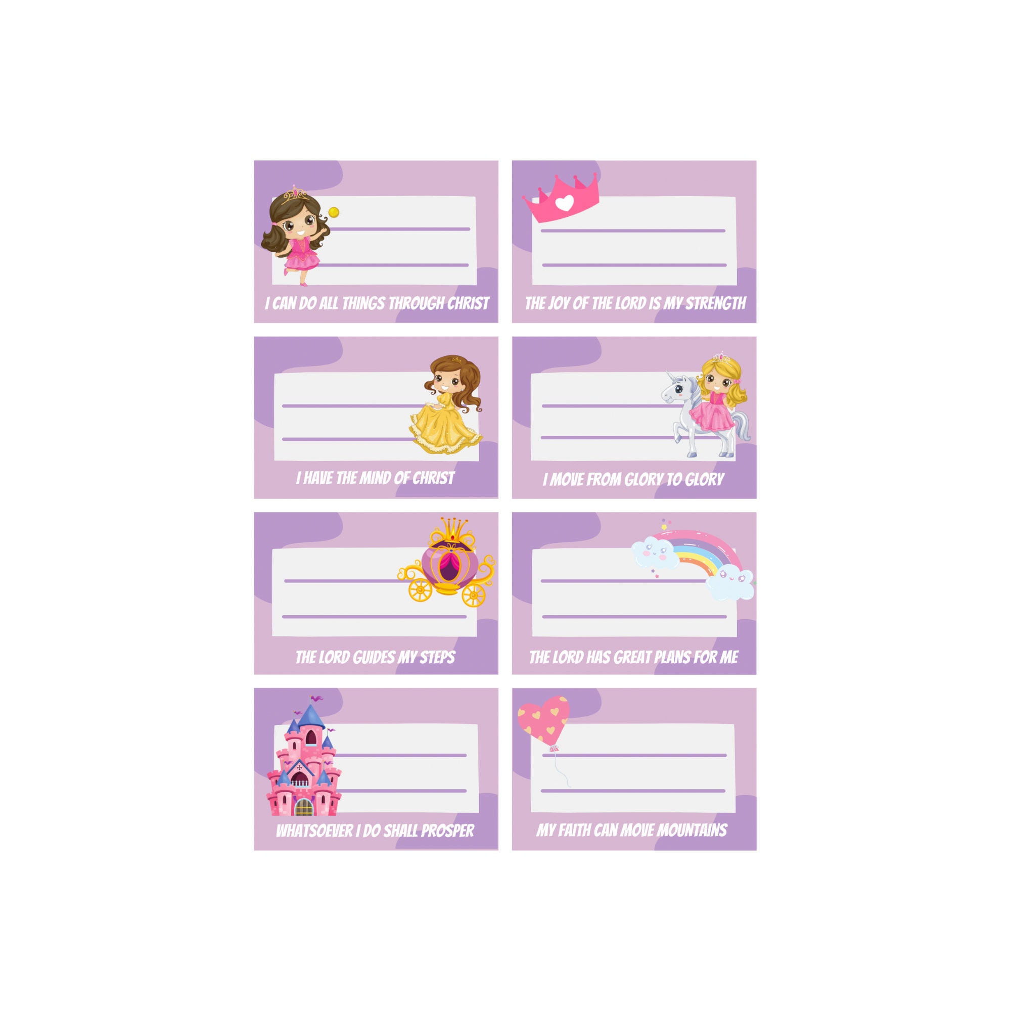 Princess Printable Name Tag Stickers, Printable Stickers, Girls, Bible ...