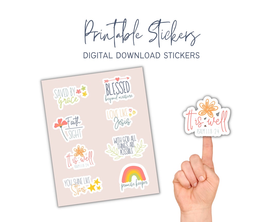 Digital Religious Stickers | Bible Stickers | Printable Stickers ...