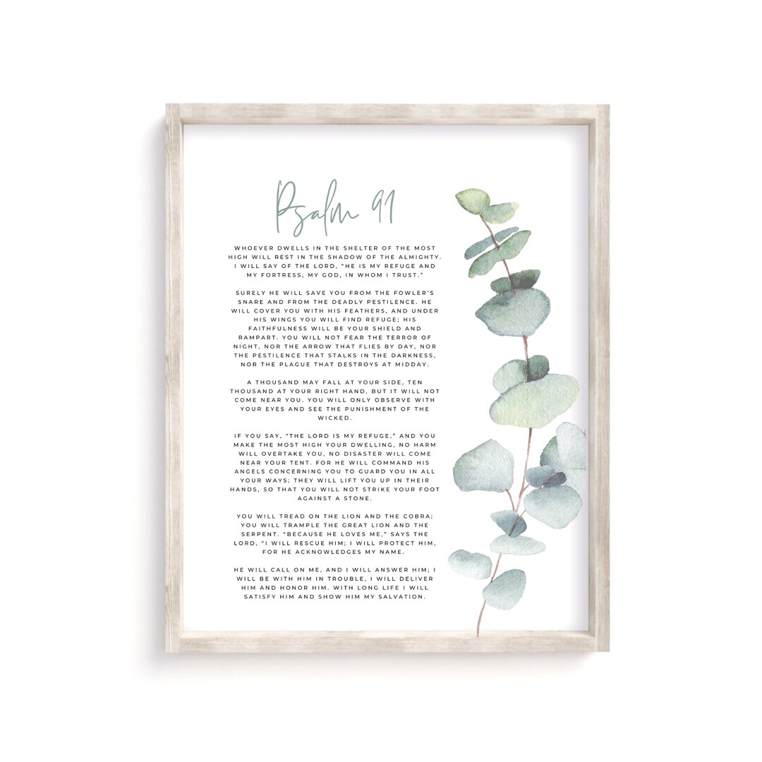 Psalm91 Printable, Scripture Wall Art, Bible Verse, Biblical Wall Art ...