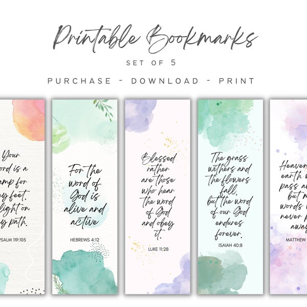 Watercolor Bookmark - Etsy