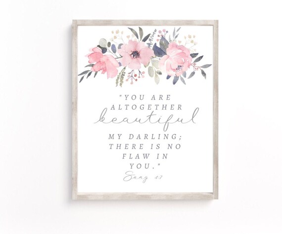 You are although beautiful my darling there is no flaw in you | Etsy