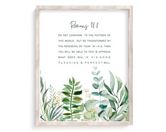 Romans 12:2,do Not Conform to the Pattern of This World,romans Wall Art ...