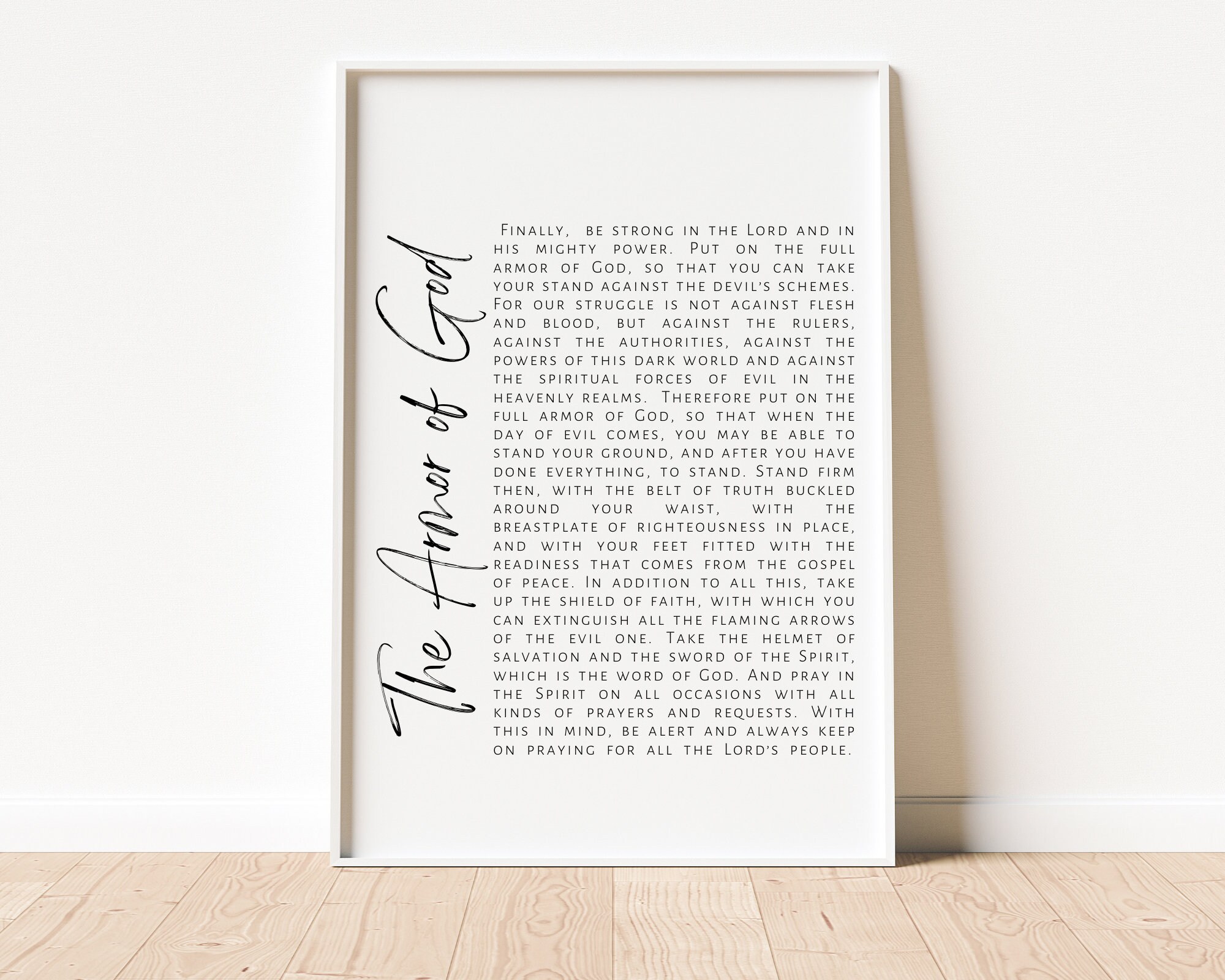 The Armor of God, Bible Verse Wall Art Print Scripture Wall Art ...