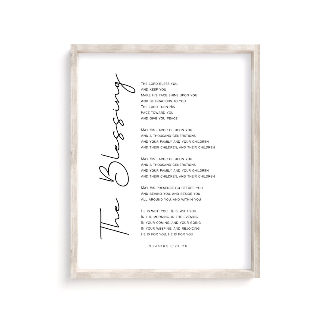 The Blessing Lyrics Print: Minimalist Christian Wall Art (digital ...