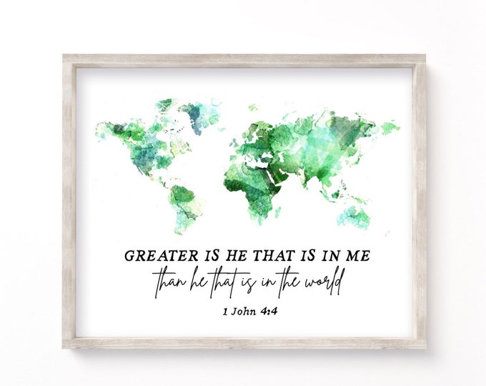 World Map Bible Verse Art Prints: Psalms Set of 3 (digital Download ...