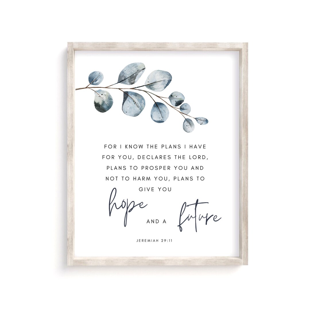 Jeremiah 29:11 Scripture Art Print, Bible Verse (digital Download) - Etsy