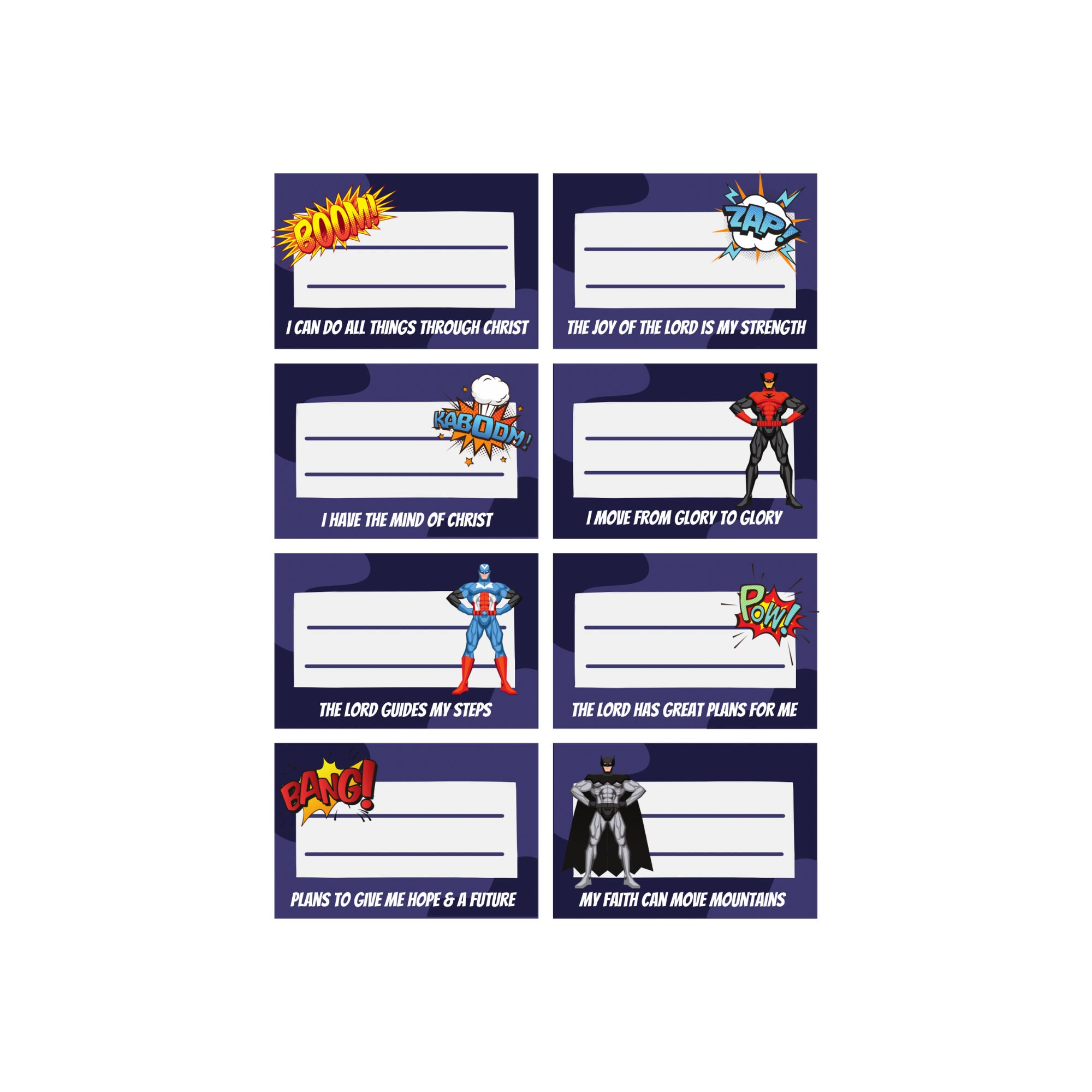 Super Hero Printable Name Tag Stickers, Printable Stickers, Boys ...