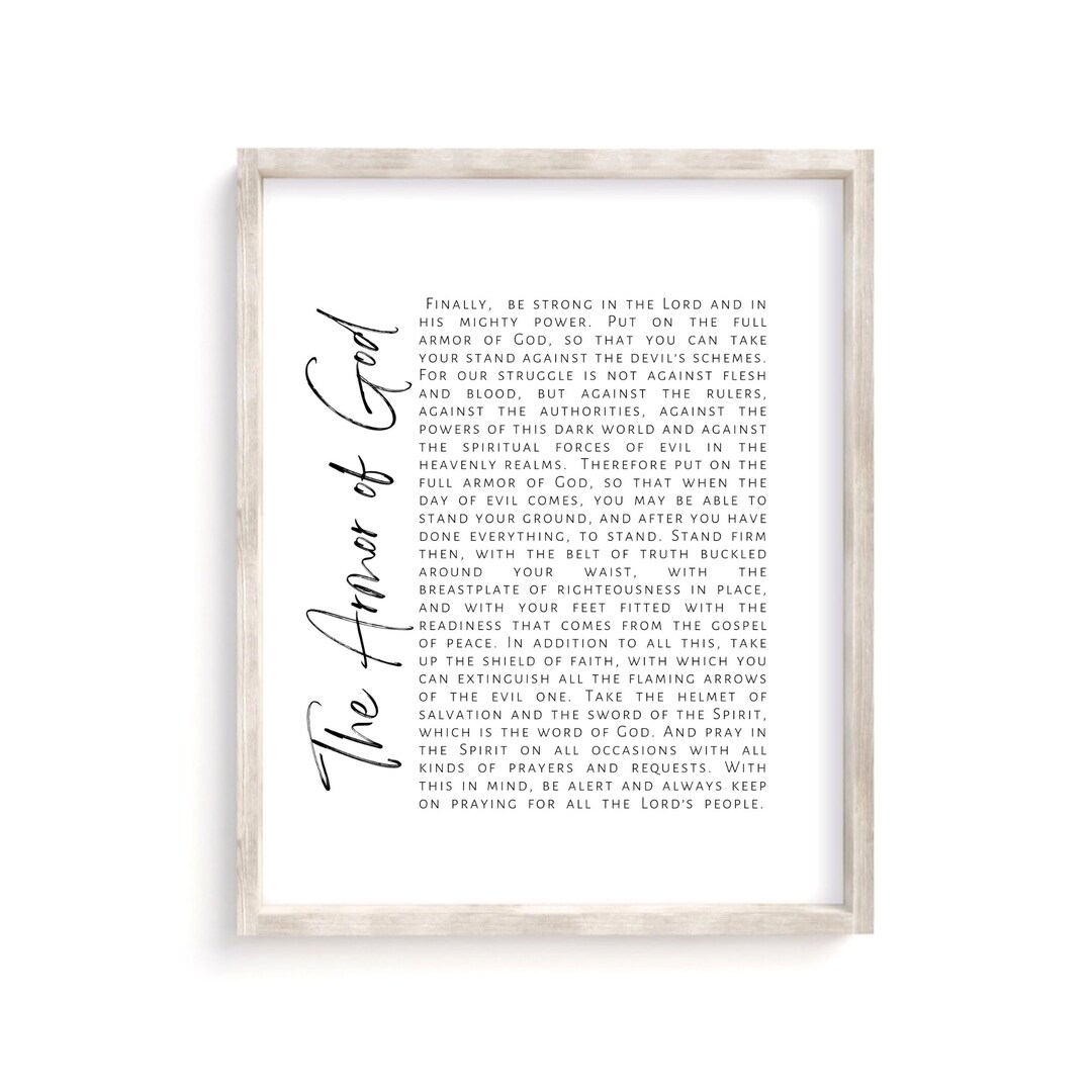 The Armor of God, Bible Verse Wall Art Print Scripture Wall Art ...