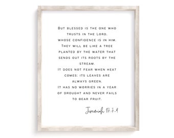 Blessed is the One Who Trusts in the Lord, Jeremiah 17:7 Watercolor ...