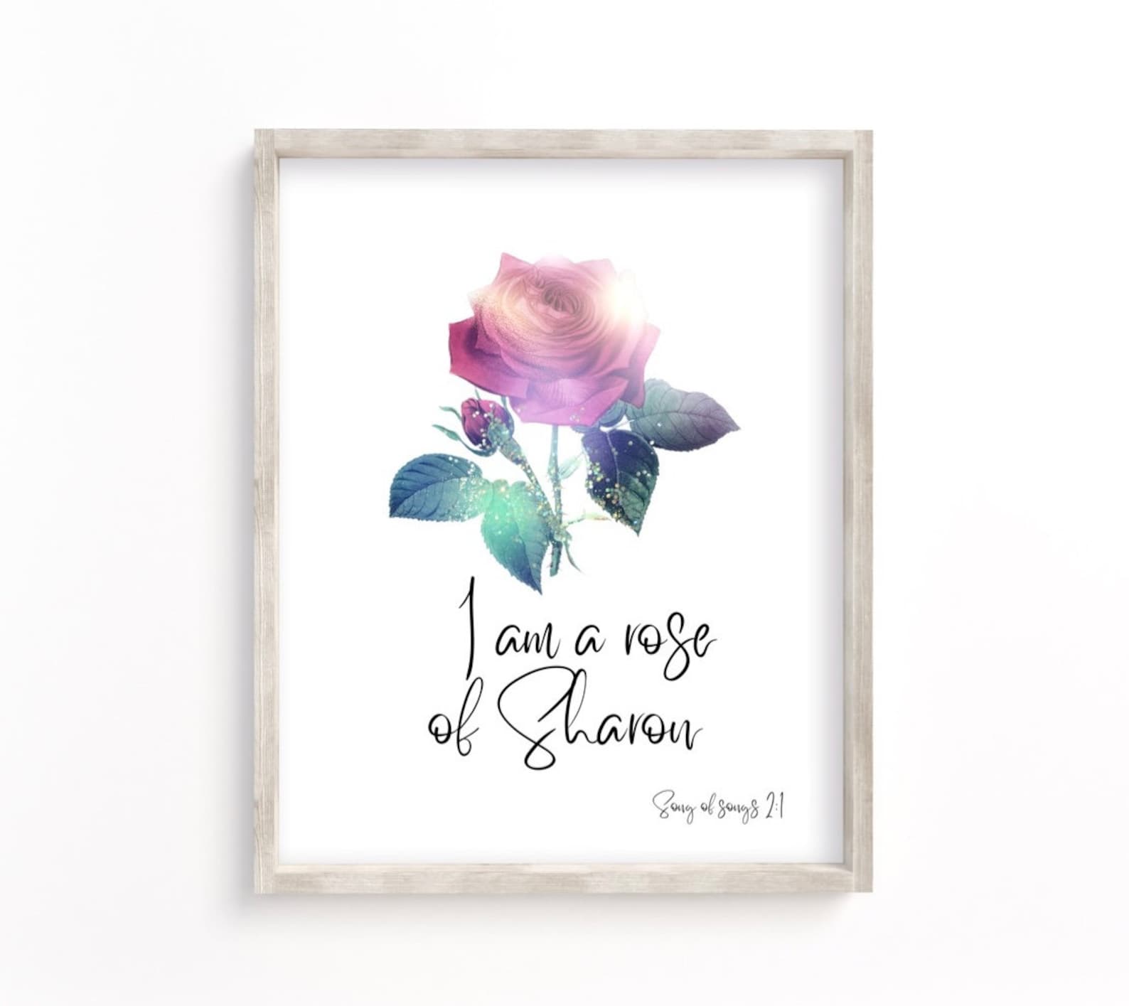 Rose of Sharon Scripture Art Print: Biblical Verse Wall Decor (PDF) - Etsy