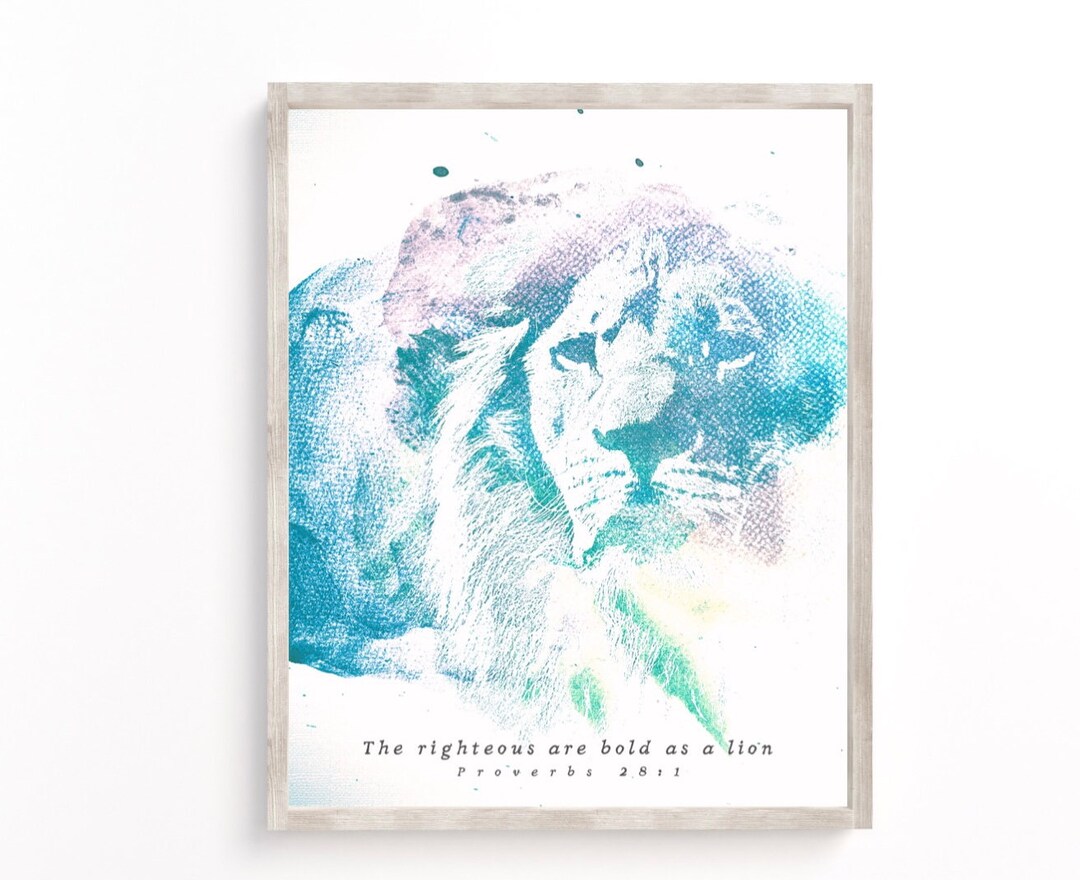 Lion Scripture Wall Art: Bold Biblical Verse Print (digital Download ...