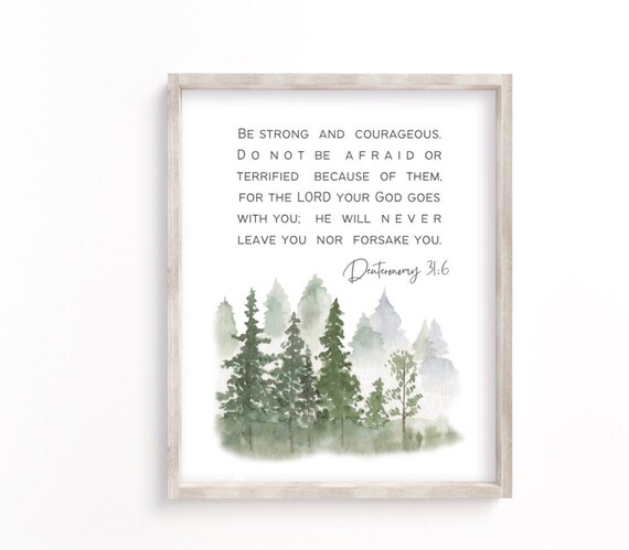 Be Strong and Courageous Do Not Fear nor Be Afraid of Them | Etsy