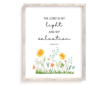 Psalm 27:1, the Lord is My Light and My Salvation, Bible Verse Digital ...