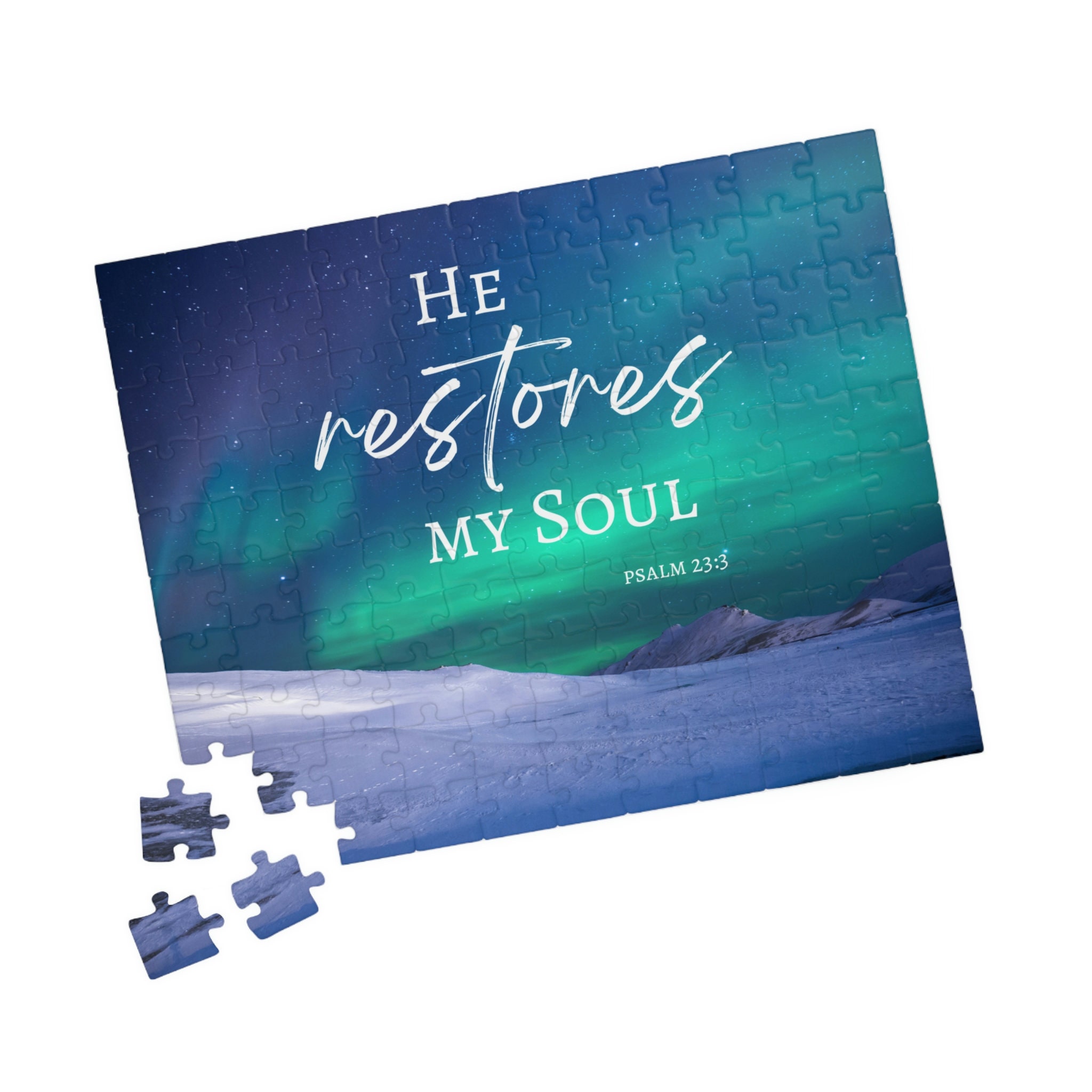 Bible Verse Puzzle, He Restores My Soul, Psalm 23:3, Scripture Game ...