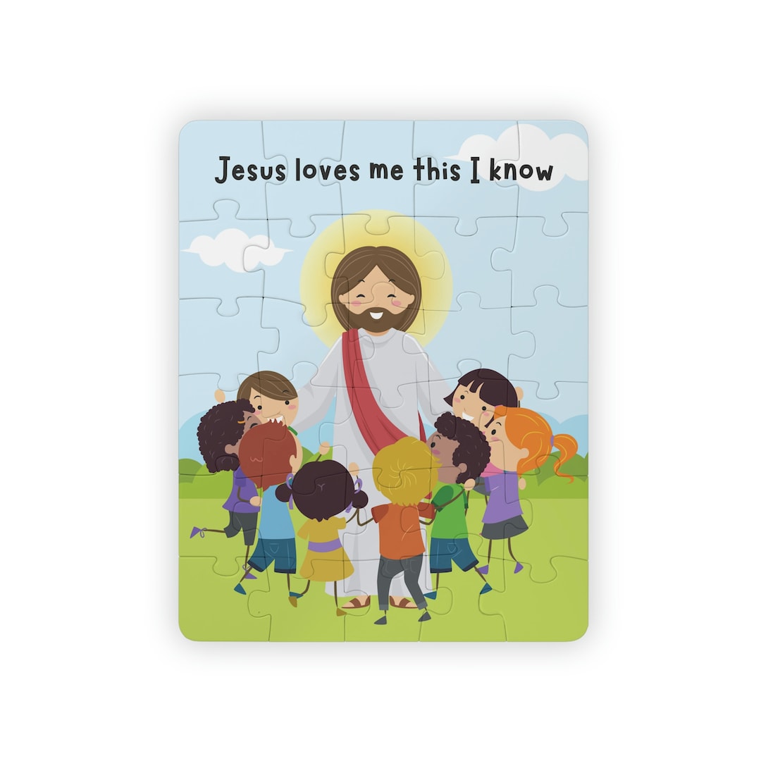 Jesus Loves Me This I Know, Kids Bible Puzzle, Children's Puzzle 30 ...