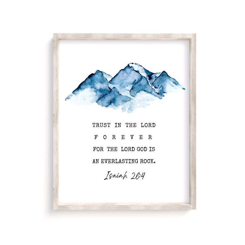 Isaiah 26:4, Trust in the Lord Forever for the Lord,nursery Bible Print ...