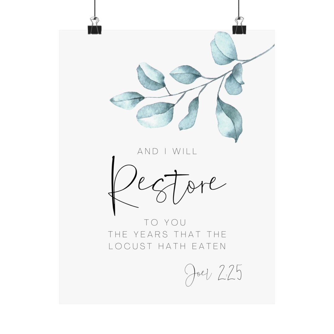 Physical Poster, I Will Restore to You, Bible Verse, Matte Poster - Etsy