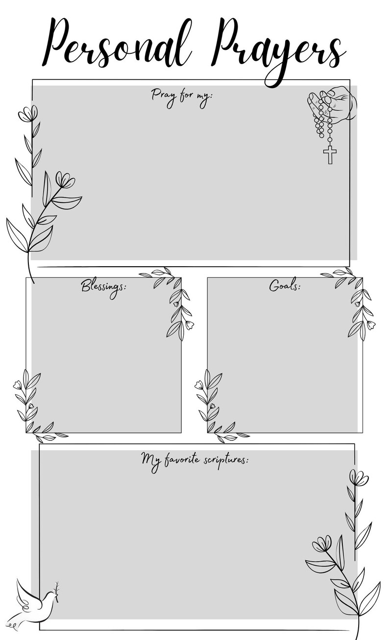 Floral Personal Prayer Poster - Etsy