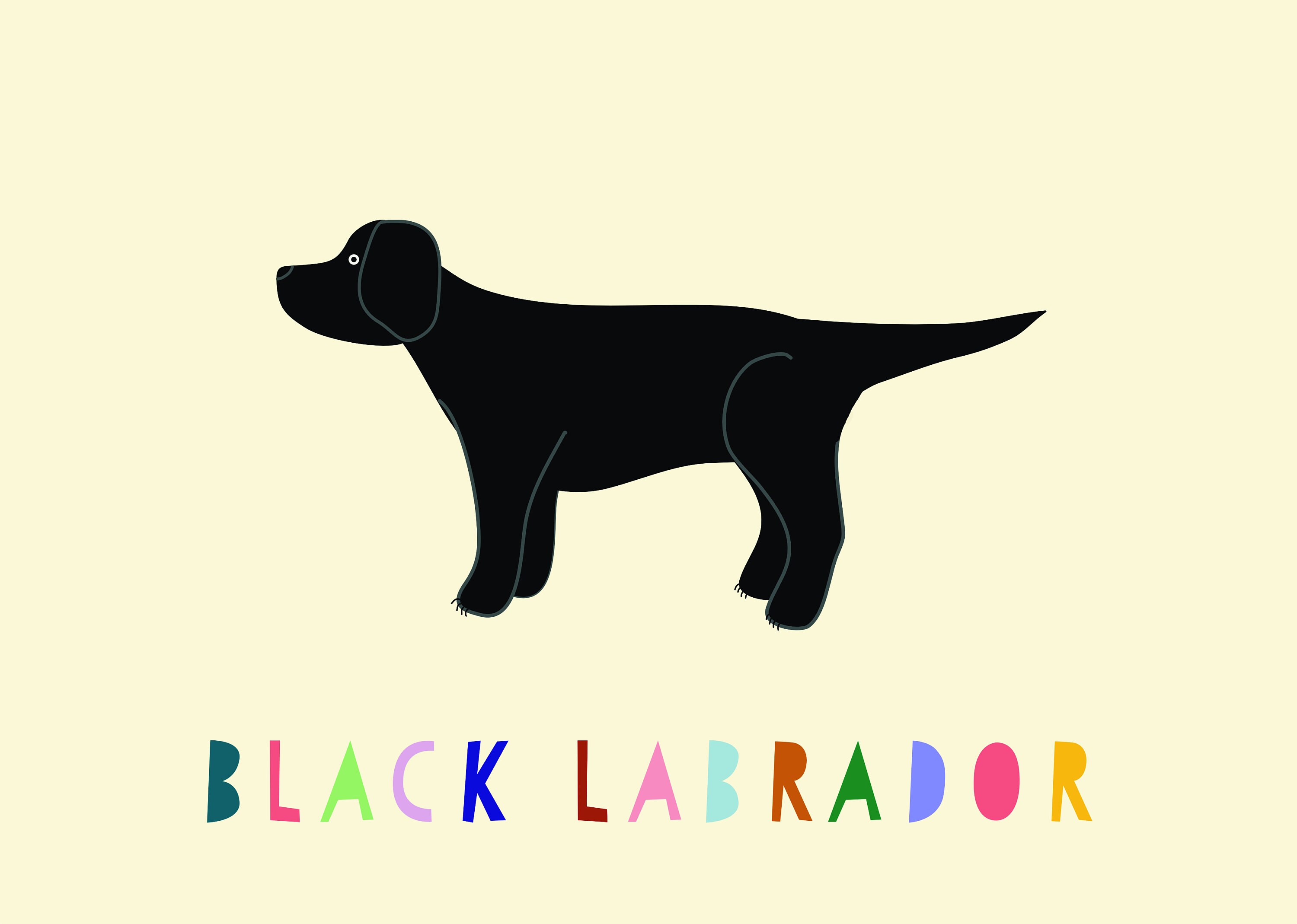 Black Labrador Print - Etsy