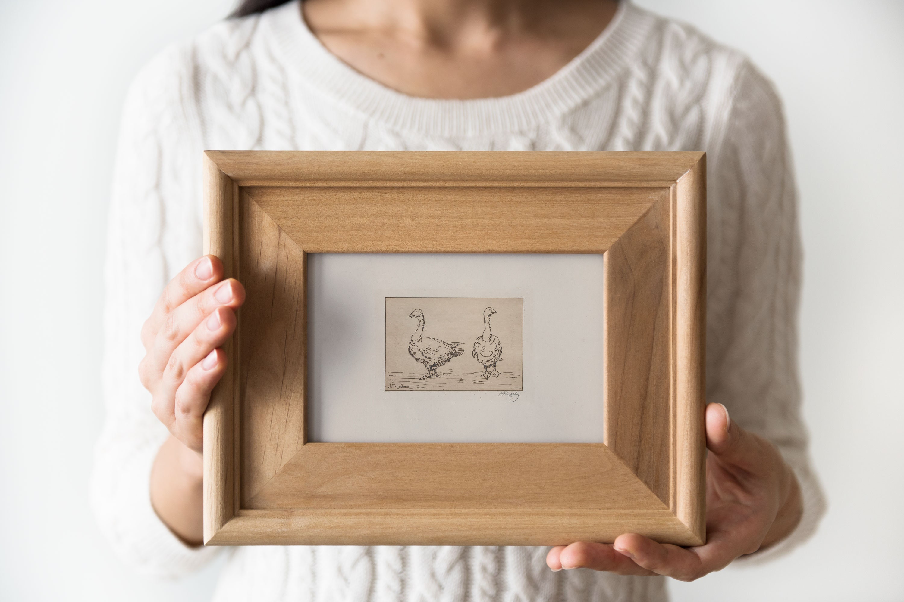 Vintage Painting Goose Art Pen and Ink Geese | Etsy