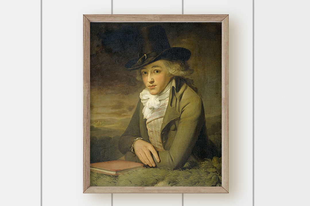 Vintage Portrait Oil Painting Print - Colonial Man - Etsy