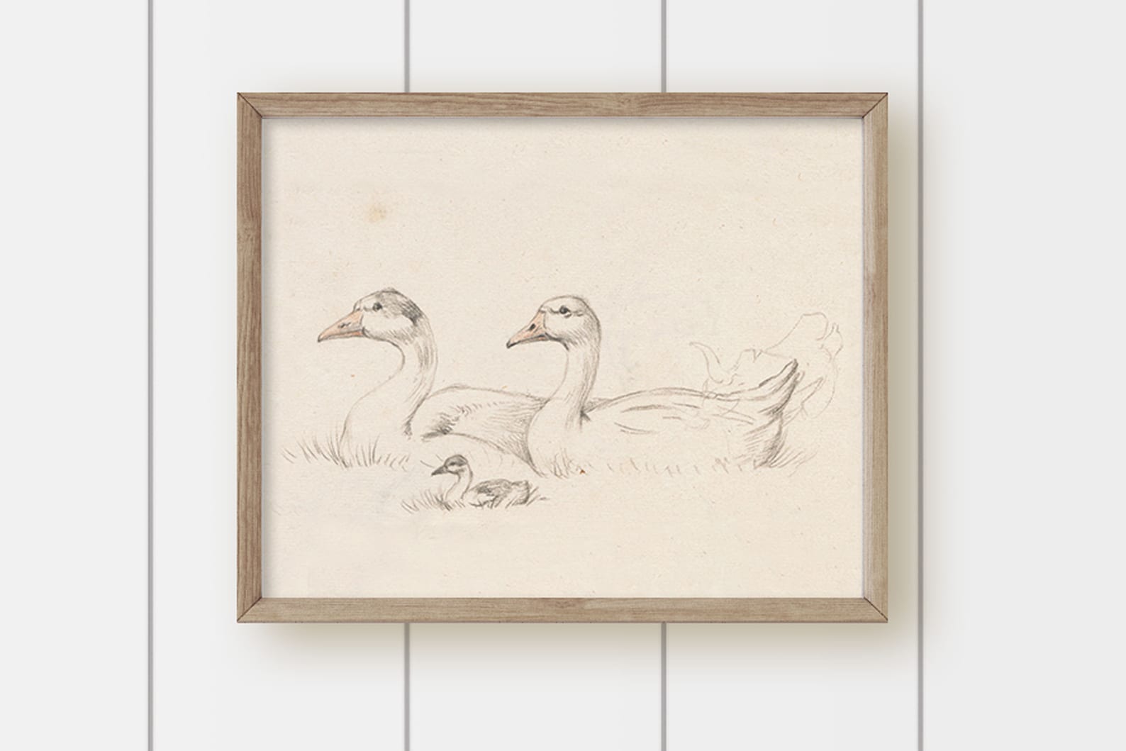 Vintage Painting Goose Art Family of Geese | Etsy
