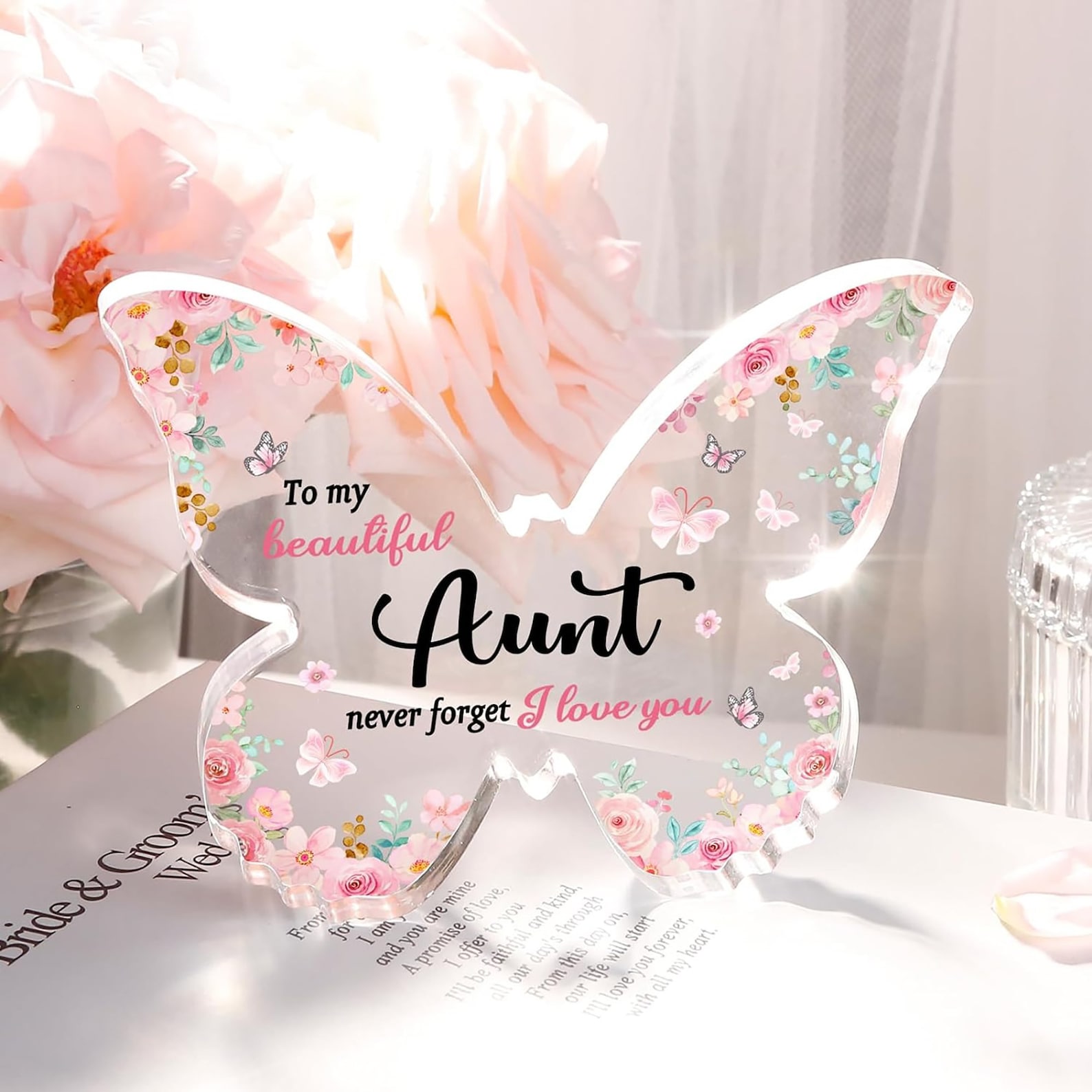 Personalized Aunt Heart Acrylic Plaque, Aunt Gift From Nience, Auntie ...