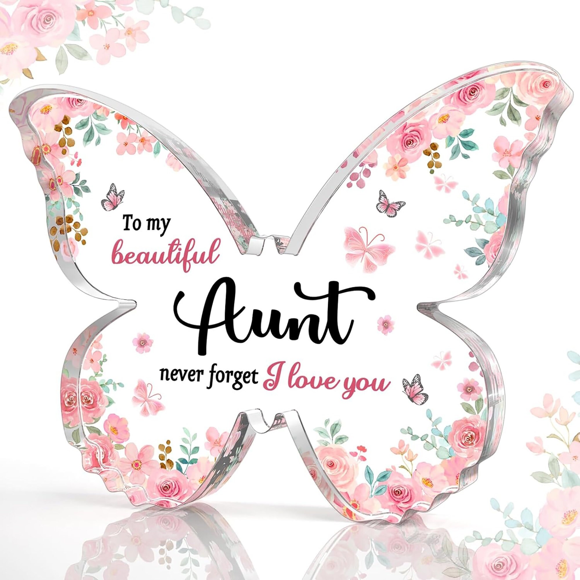 Personalized Aunt Heart Acrylic Plaque, Aunt Gift From Nience, Auntie ...