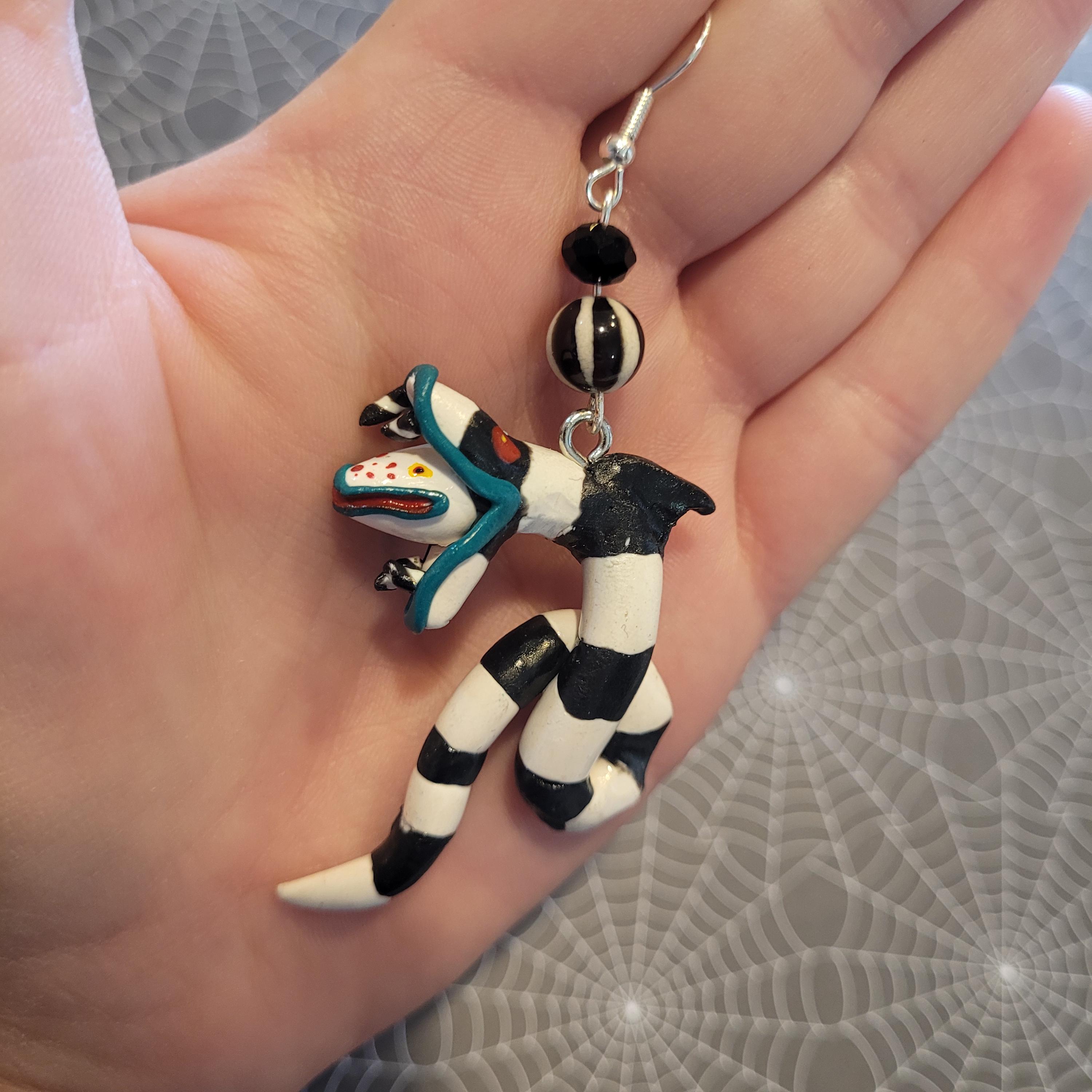 Beetlejuice Sandworm Polymer Clay Earrings! - Etsy