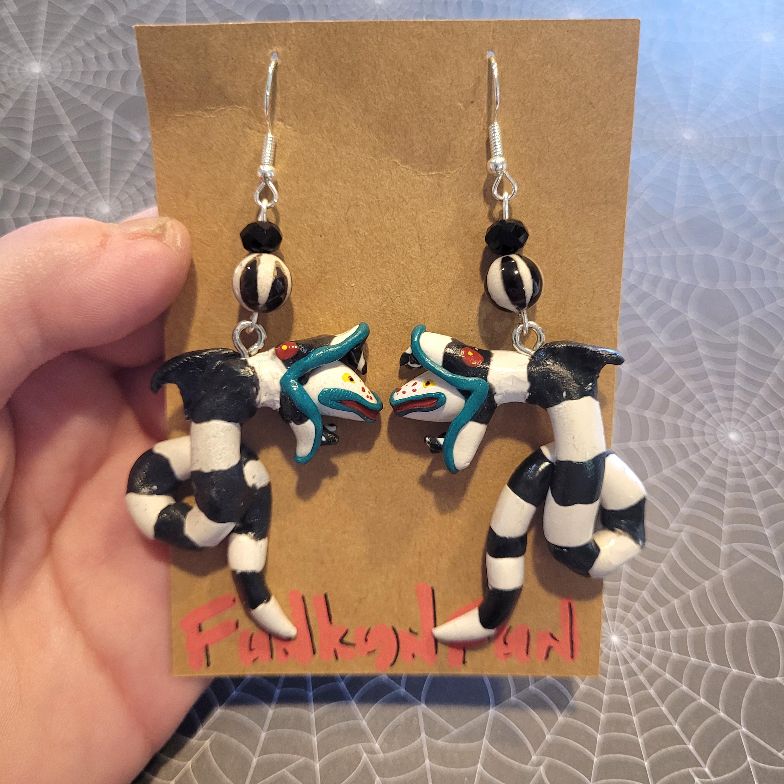 Beetlejuice Sandworm Polymer Clay Earrings! - Etsy