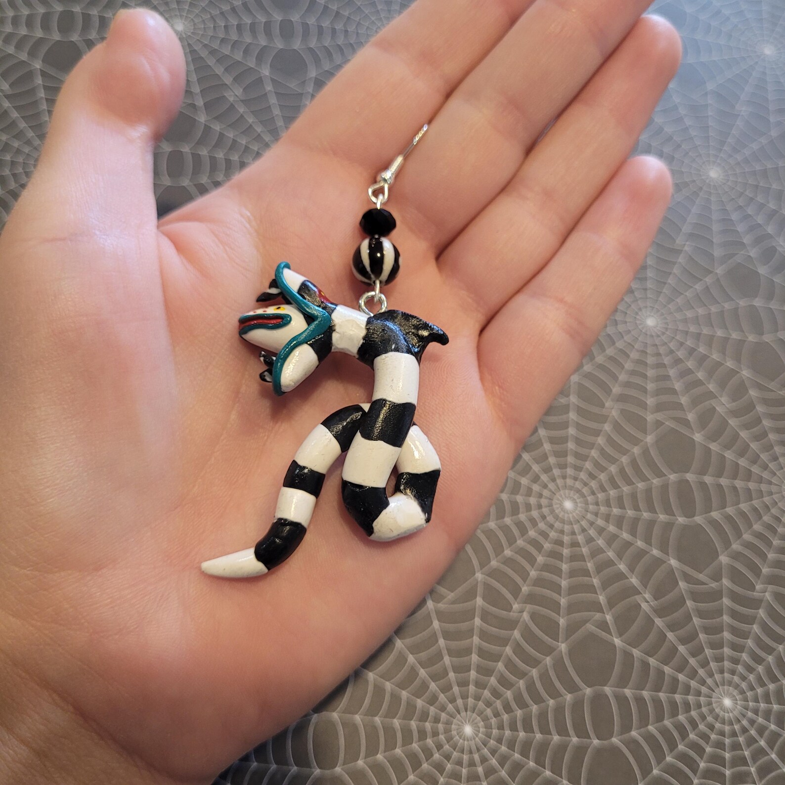 Beetlejuice Sandworm Polymer Clay Earrings! - Etsy
