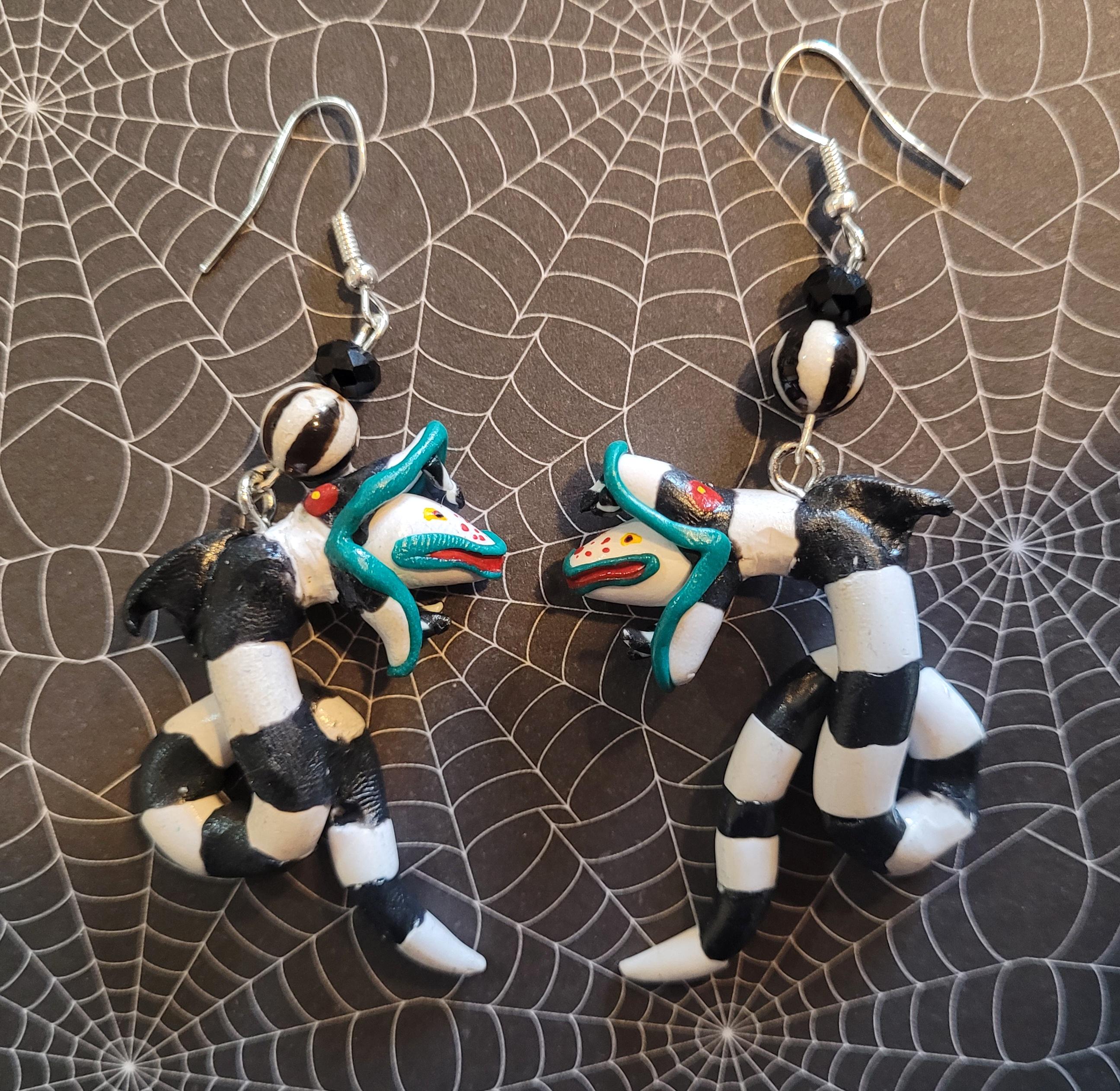 Beetlejuice Sandworm Polymer Clay Earrings! - Etsy