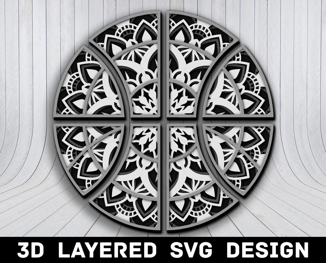 3D Mandala Basketball SVG File, Basketball SVG, Basketball Mandala ...