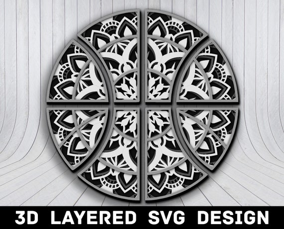 3D Mandala Basketball SVG File Basketball SVG Basketball | Etsy