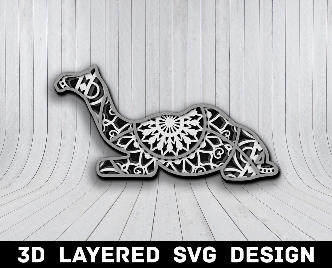 3D Mandala Camel SVG File, 3D Camel Mandala SVG Files, Camel 3D Mandala ...