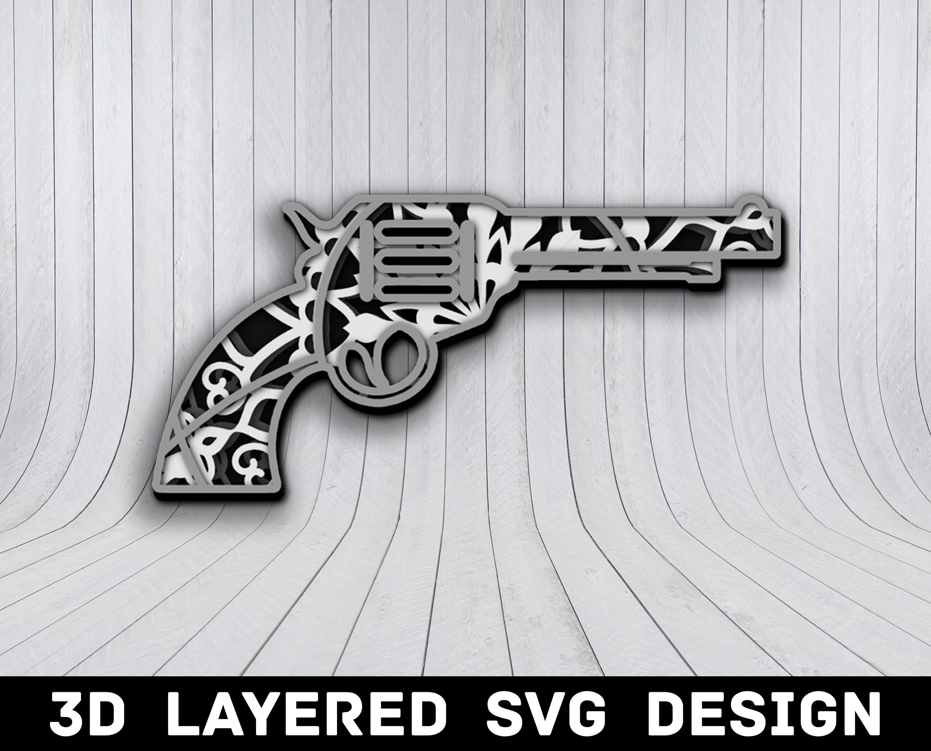 3D Mandala Gun SVG File Gun Mandala SVG Rifle Pistol Bullet - Etsy Canada