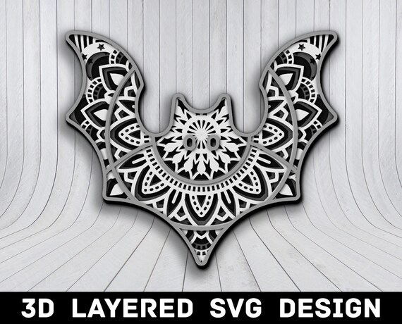 3D Mandala Bat SVG File 3D Bat Mandala SVG Files Bat 3D | Etsy